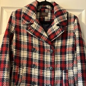 Vintage | Jackets & Coats | Jessica Checkered Pea Coat | Poshmark
